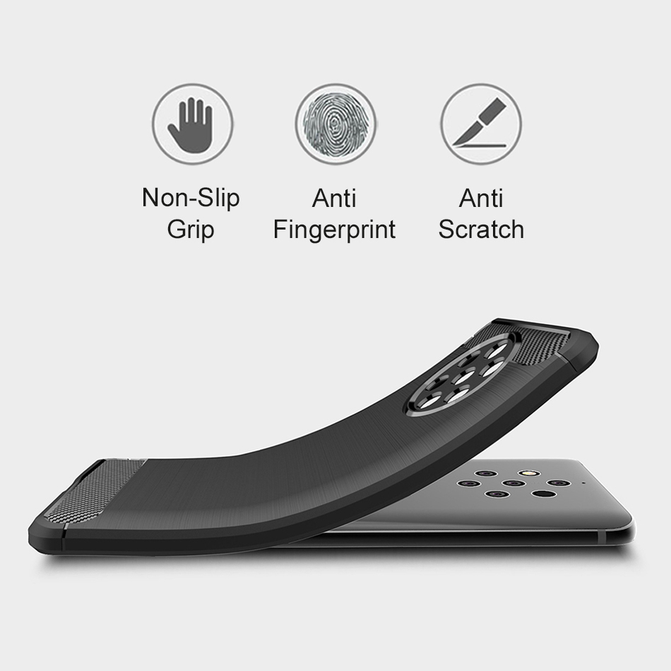 Flexi Slim Carbon Fibre Case for Nokia 9 PureView (Black)